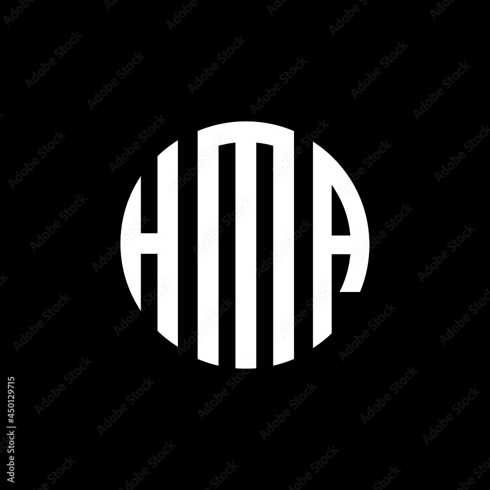 Vecteur Stock HMA letter logo design. HMA modern letter logo with black ...
