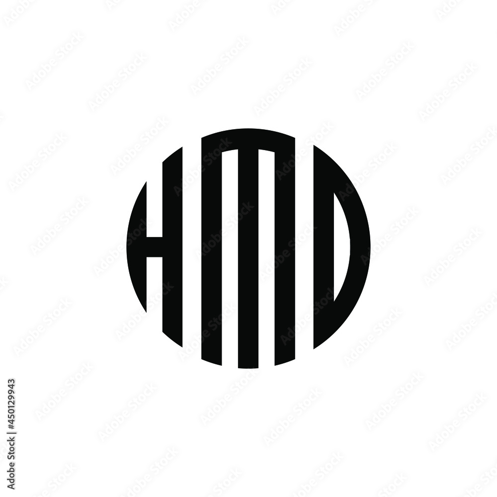 HMD letter logo design. HMD modern letter logo with black background ...