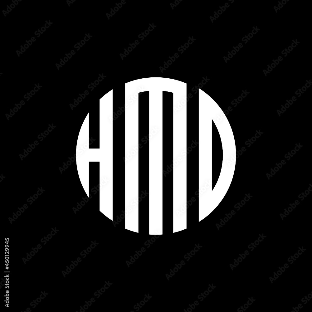 Vecteur Stock HMD letter logo design. HMD modern letter logo with black ...