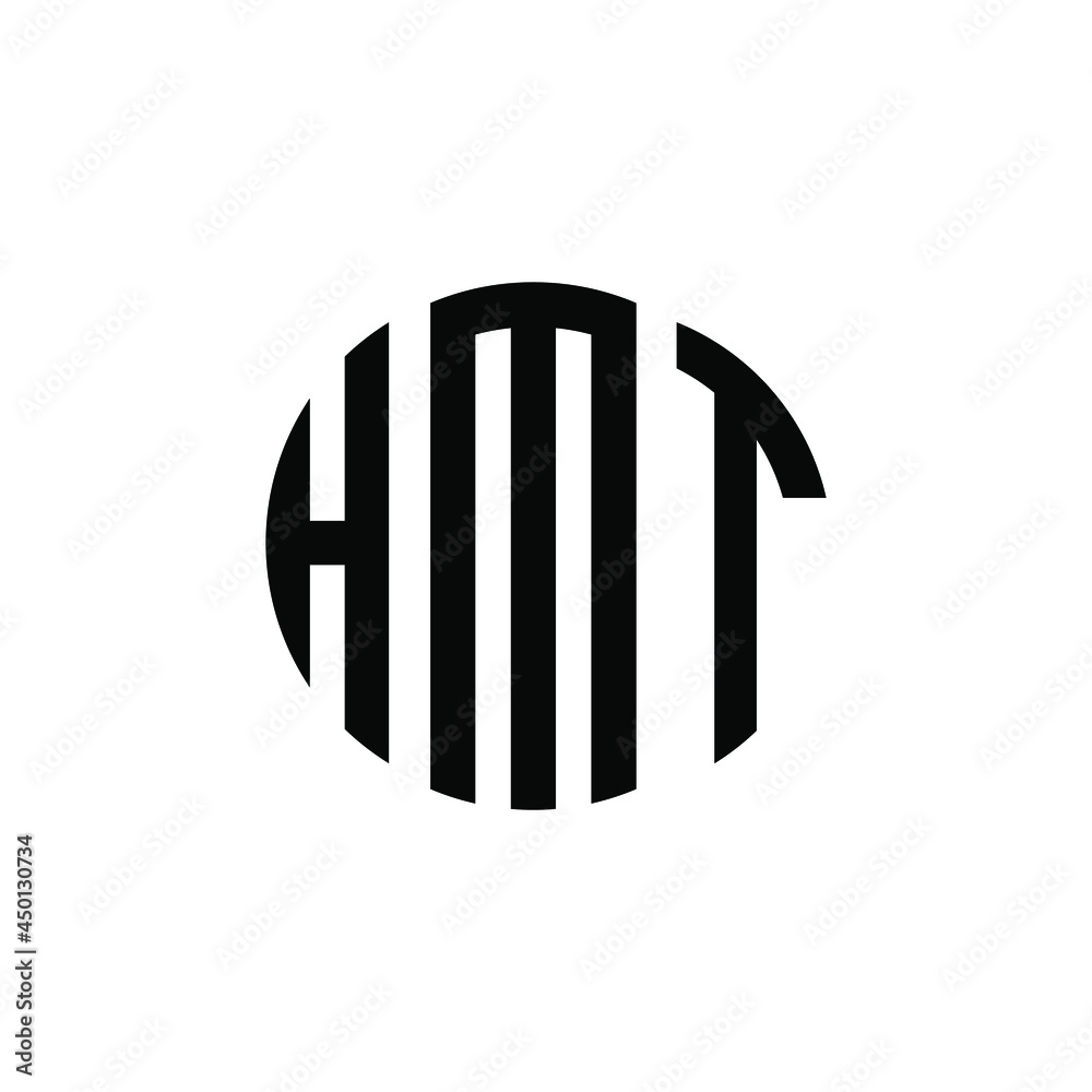 HMT letter logo design. HMT modern letter logo with black background ...