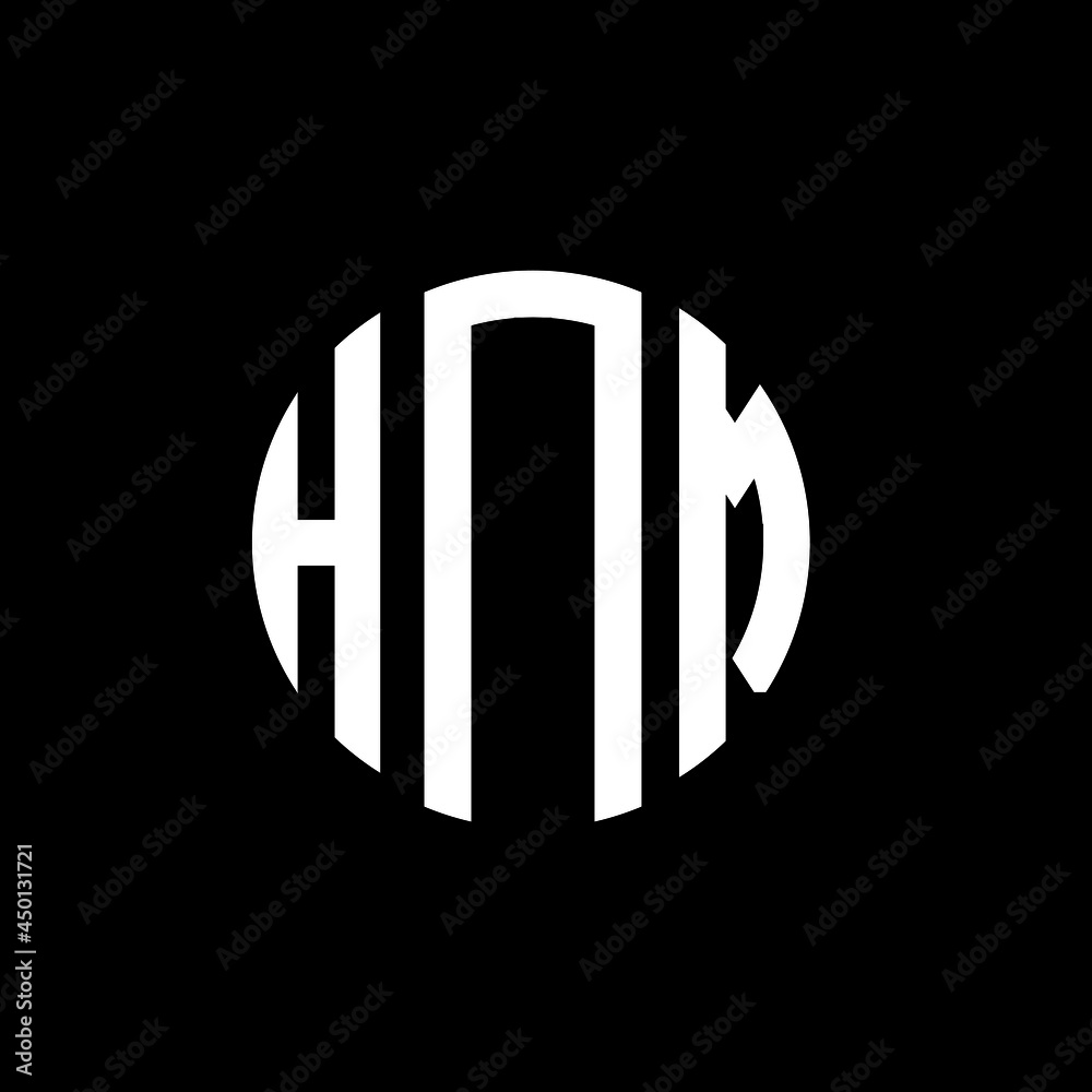 HNM letter logo design. HNM modern letter logo with black background ...