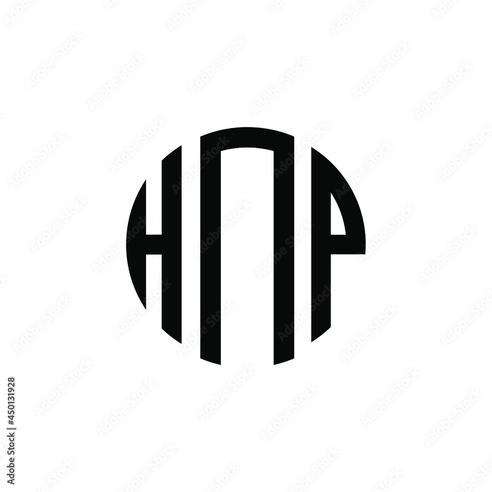 HNP letter logo design. HNP modern letter logo with black background ...