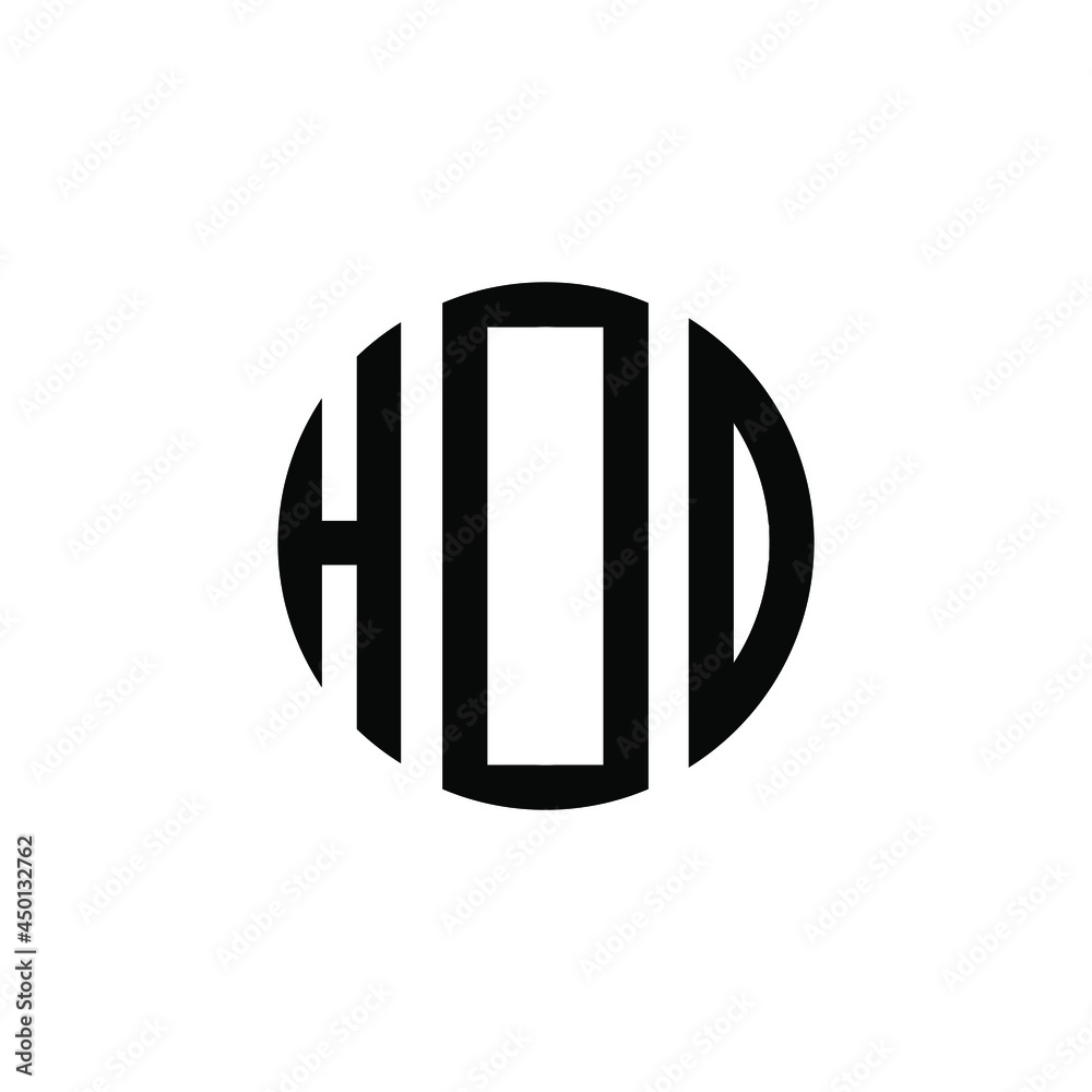 HOD letter logo design. HOD modern letter logo with black background ...