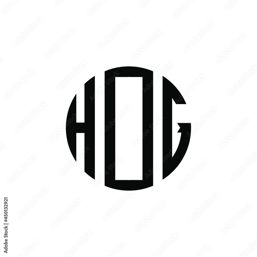 HOG letter logo design. HOG modern letter logo with black background ...