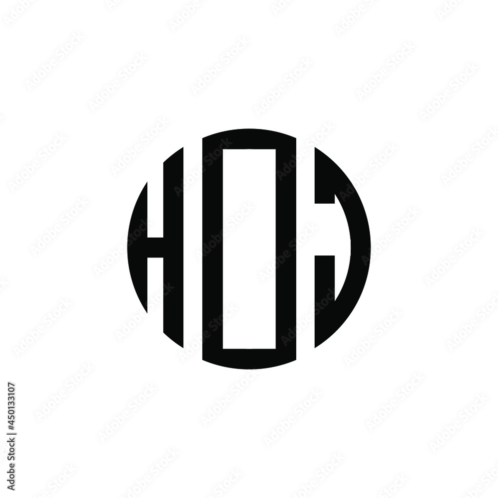 HOJ letter logo design. HOJ modern letter logo with black background ...