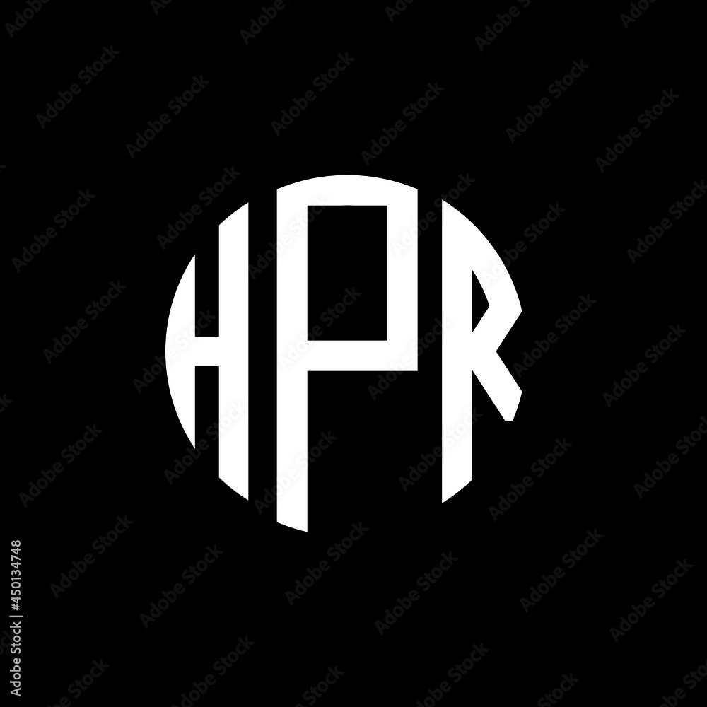 HPR letter logo design. HPR modern letter logo with black background ...