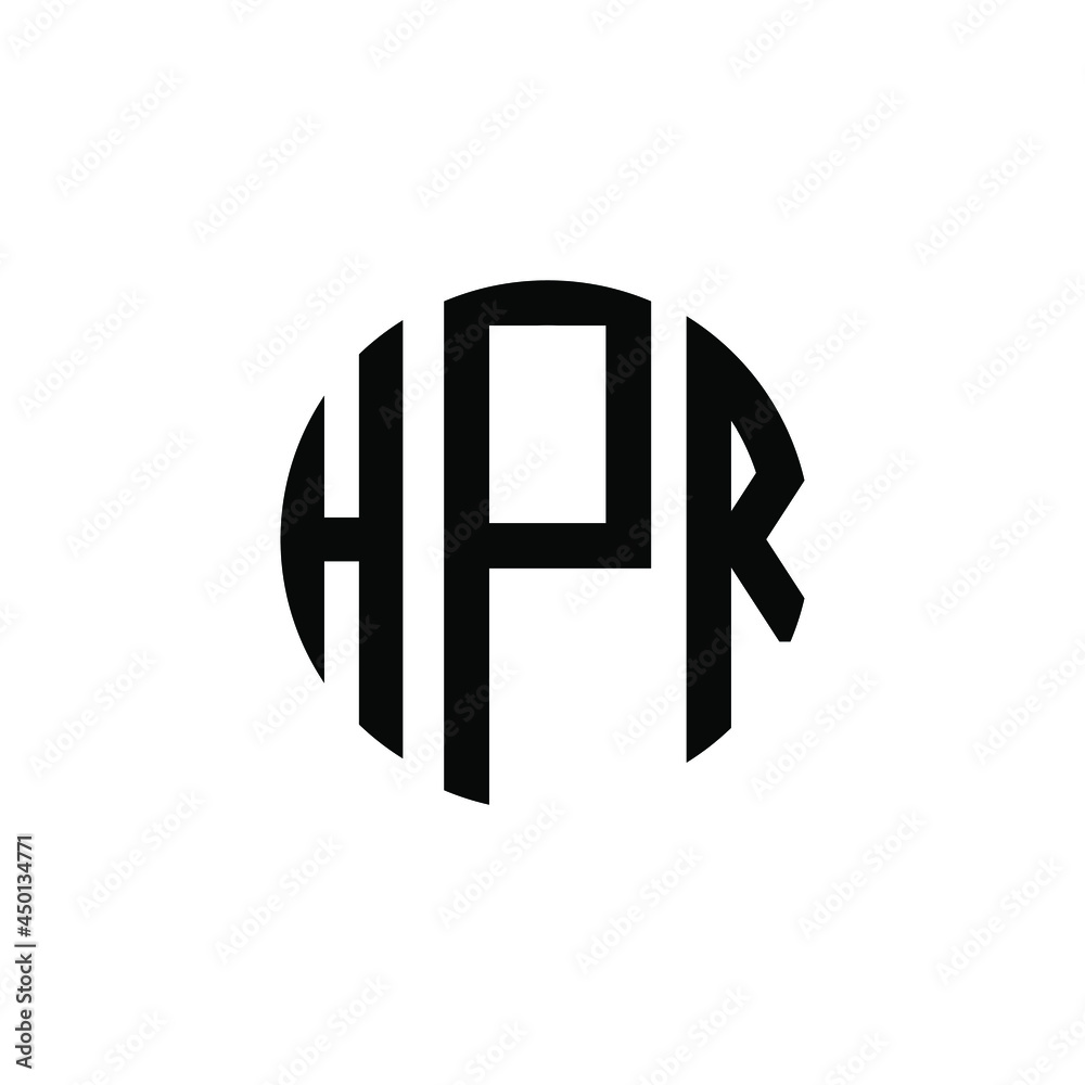 HPR letter logo design. HPR modern letter logo with black background ...