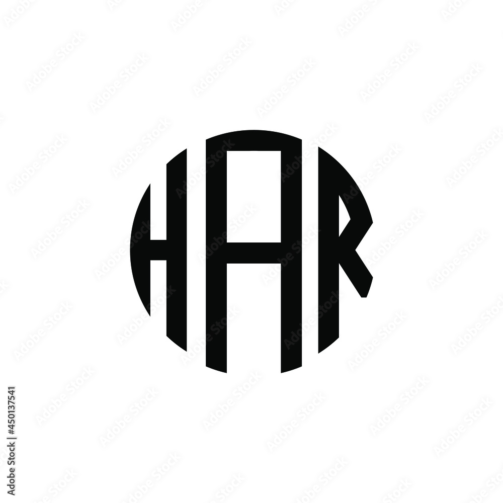 HAR letter logo design. HAR modern letter logo with black background ...
