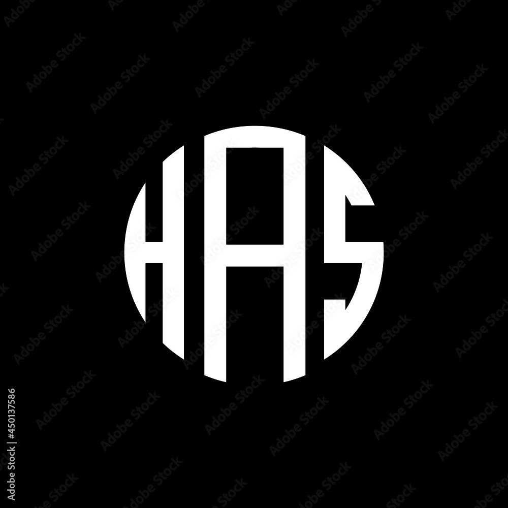 HAS letter logo design. HAS modern letter logo with black background ...