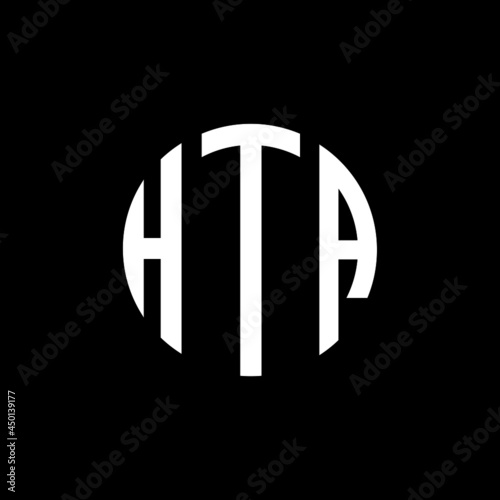 Vecteur Stock HTA letter logo design. HTA modern letter logo with black ...