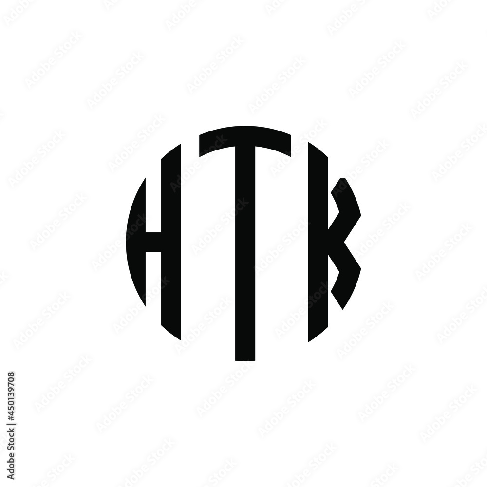 HTK letter logo design. HTK modern letter logo with black background ...