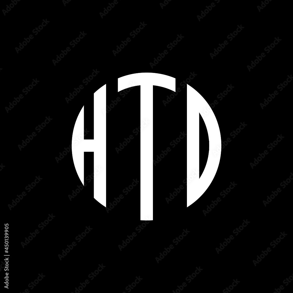 HTO letter logo design. HTO modern letter logo with black background ...