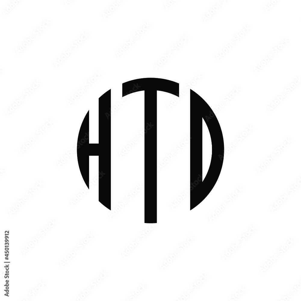 HTD letter logo design. HTO modern letter logo with black background ...