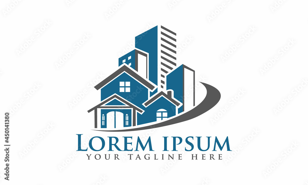 Vetor de The Best Modern Home/House/property/building creative logo design do Stock | Adobe Stock