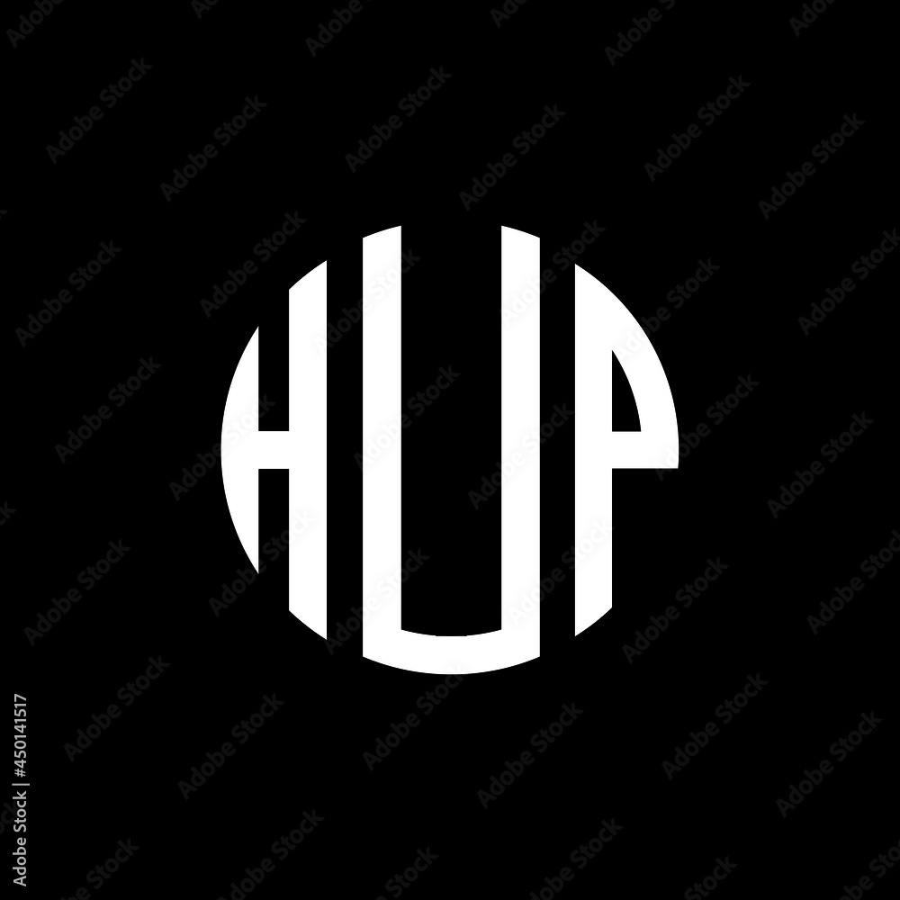 HUP letter logo design. HUP modern letter logo with black background ...