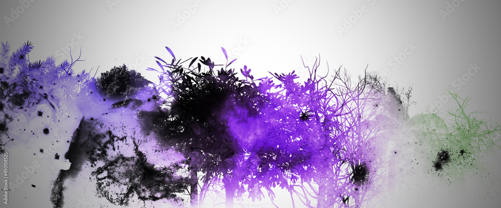 abstract colorful forest tree trees background bg art Stock ...