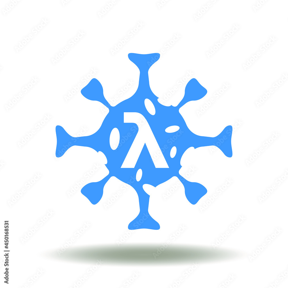Virus lambda variant vector illustration. COVID-19 SARS-CoV-2 LAMBDA ...