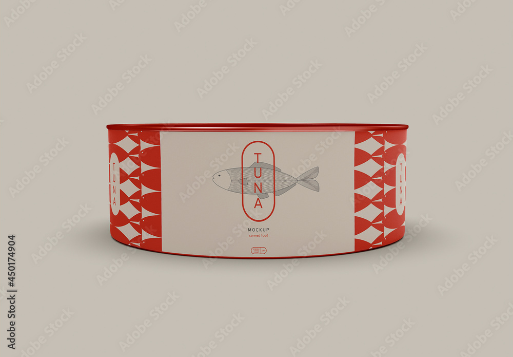 Tin Tuna Can Mockup Stock Template | Adobe Stock