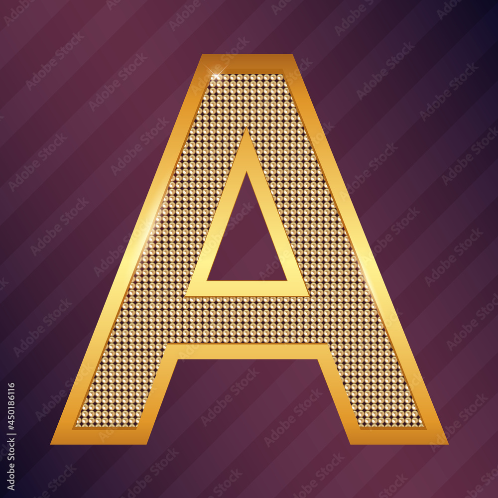 Gold letter A vector font type for logo or icon Stock Vector | Adobe Stock