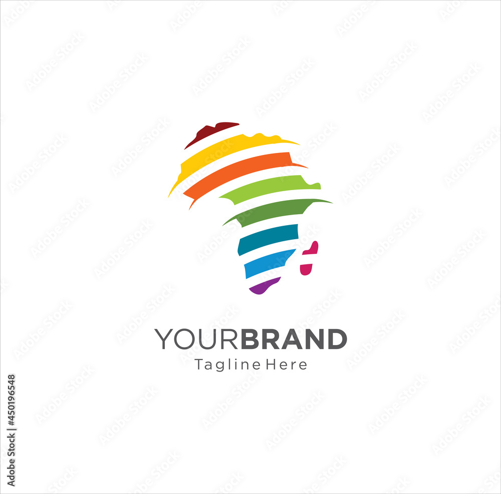 Abstract Colorful African Map logo template Stock Vector Illustration ...