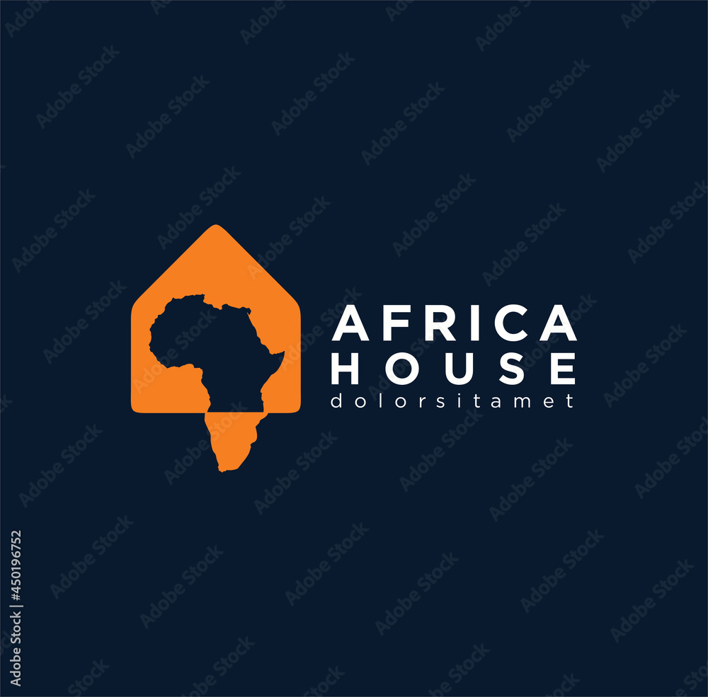 Africa Real Estate Logo Design Vector Stock Illustration. Home House ...