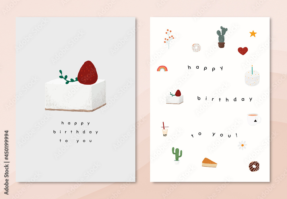 Birthday Greeting Card Template Stock Template | Adobe Stock