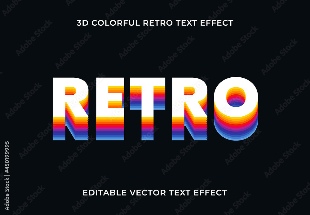 Editable Retro Text Effect Template Stock Template | Adobe Stock