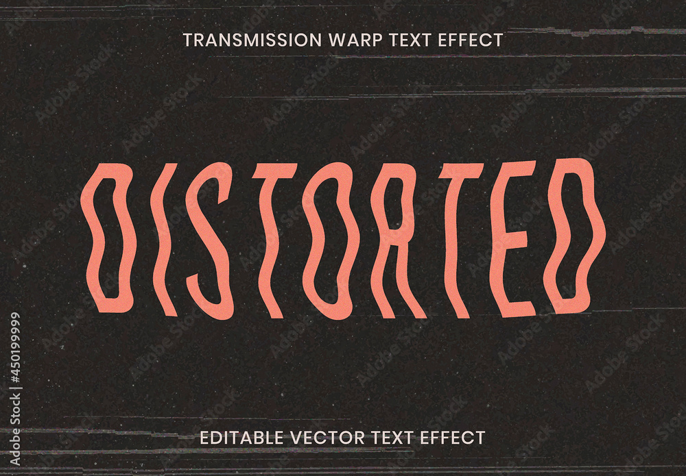Editable Distorted Text Effect Template Stock Template | Adobe Stock