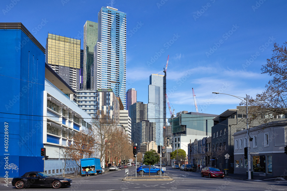 Melbourne city buildings around RMIT University district Stock Photo ...