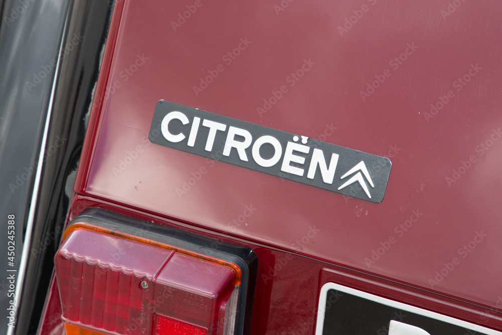 Citroen 2CV sign text and brand logo retro vintage french historical ...