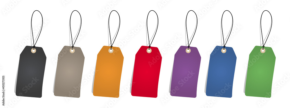Empty Price Tag Set - Colorful Vector Illustrations Isolated On White ...