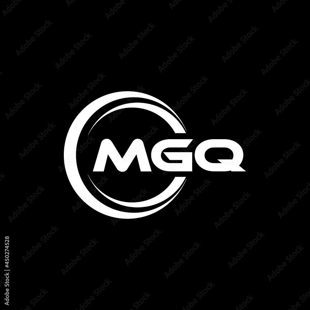 MGQ letter logo design with black background in illustrator, vector ...