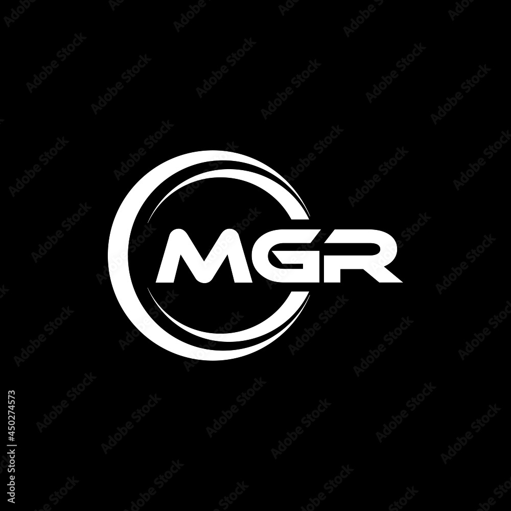 MGR letter logo design with black background in illustrator, vector ...