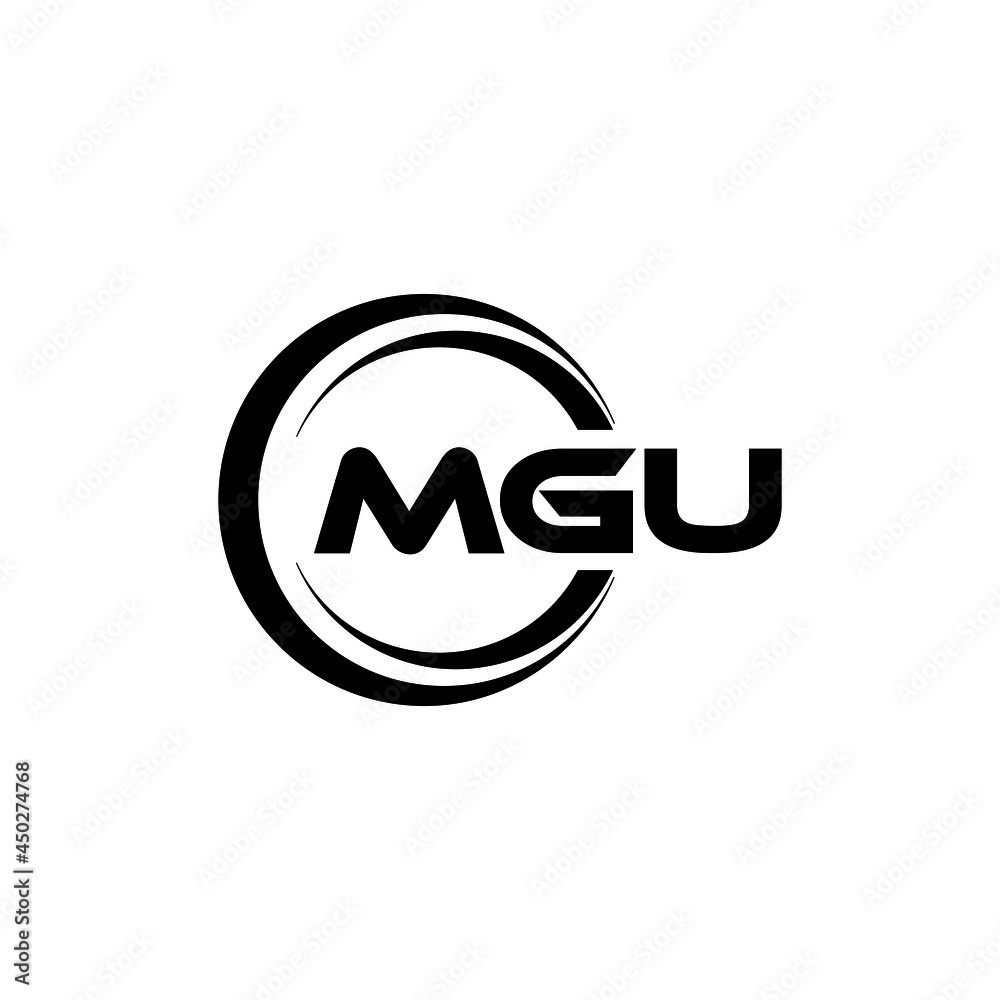MGU letter logo design with white background in illustrator, vector ...