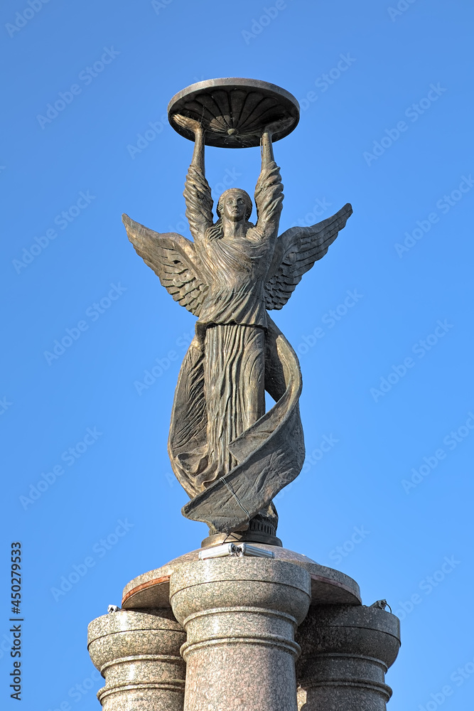 Taganrog, Russia. Sculpture of guardian angel on the top of the ...
