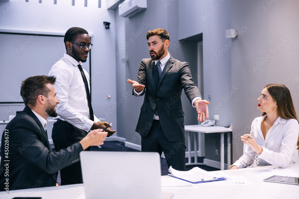 Angry White Boss Scolds Incompetent Black Office Worker Yells At