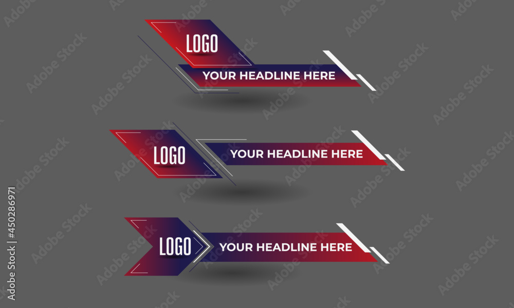 New abstract lower thirds set template design Stock Vector | Adobe Stock