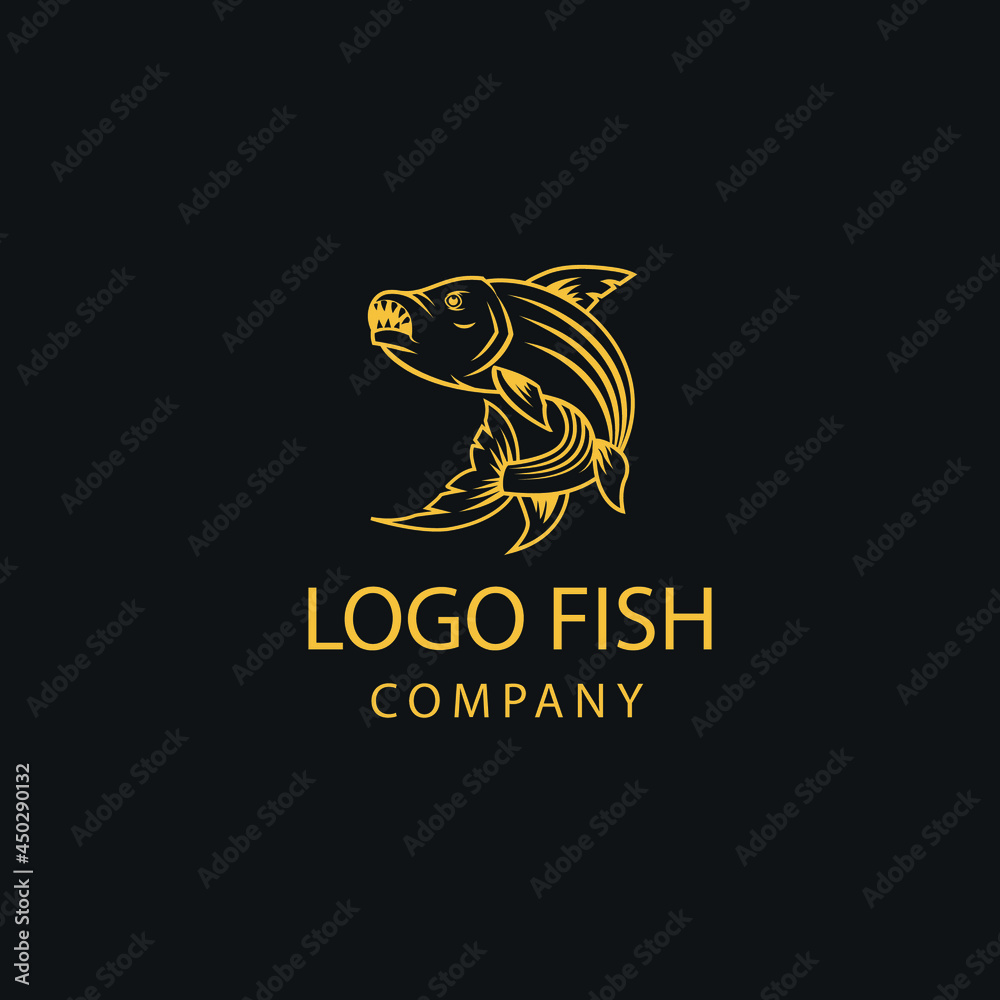 Tiger fish logo design vector Stock Vector | Adobe Stock