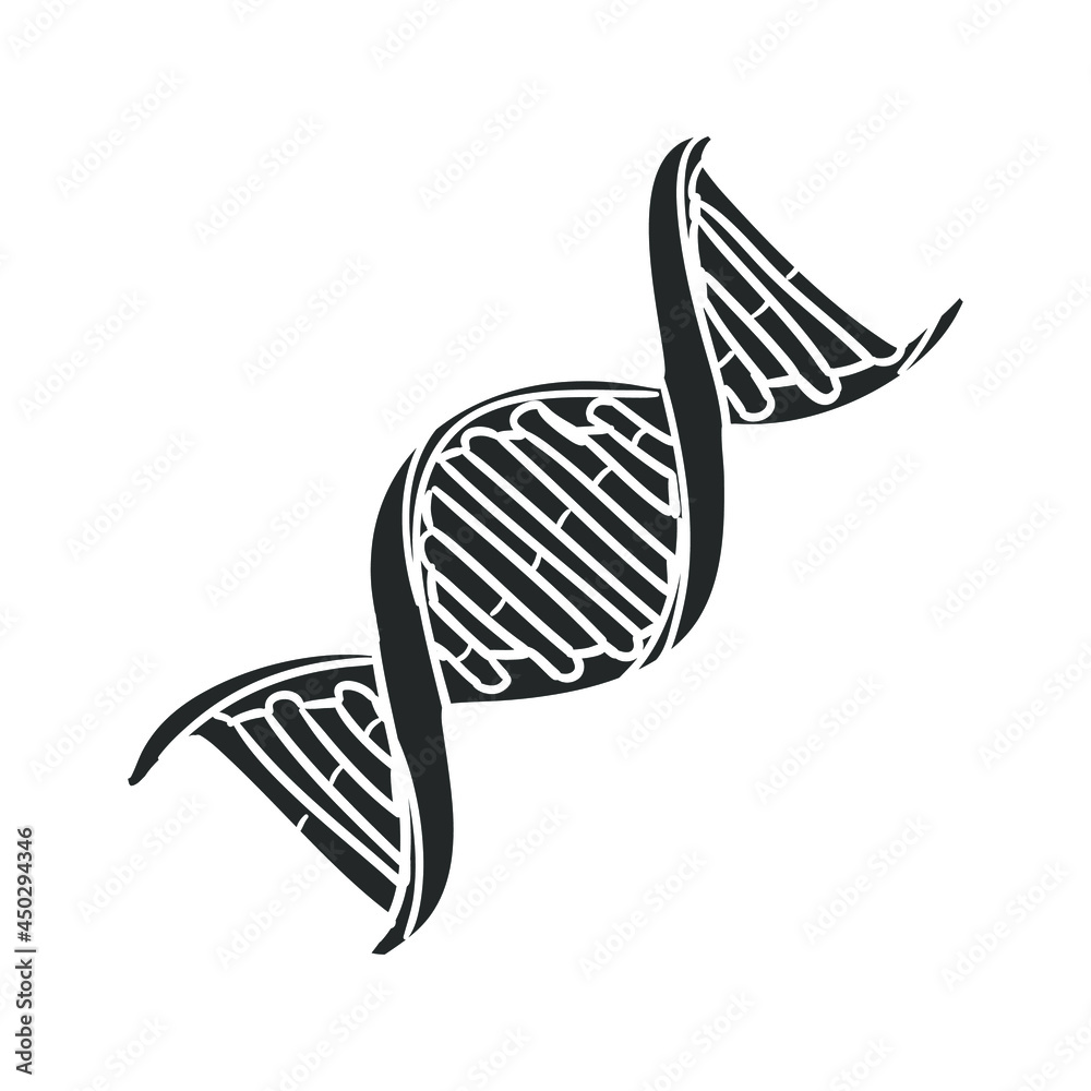 DNA Icon Silhouette Illustration. Genetic Health Vector Graphic ...