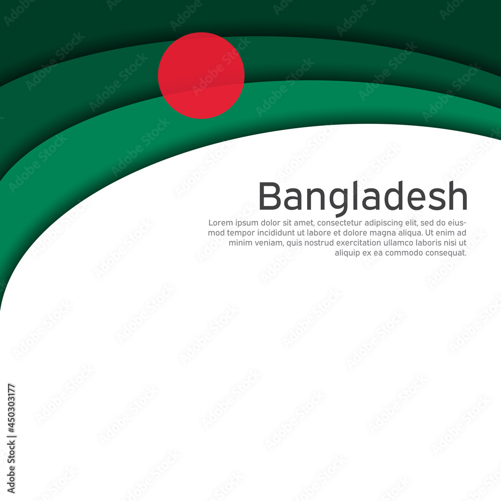 Bangladesh flag, mosaic map on white background. Paper cut style ...