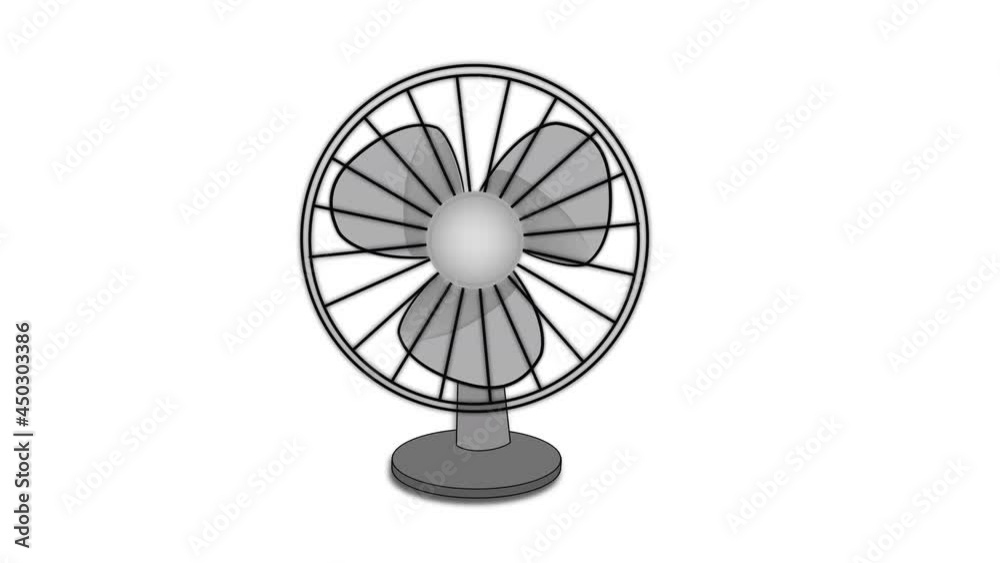 electric fan wind - cooling the air in hot weather, video illustration ...