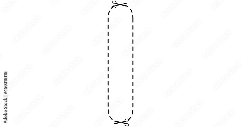 Letter. Cool dynamic animation of scissors lettering. Dotted line. 4K ...