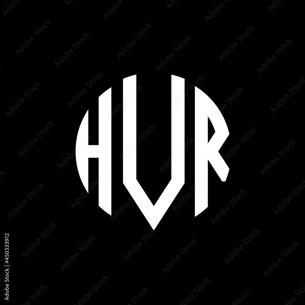 HVR letter logo design. HVR modern letter logo with black background ...