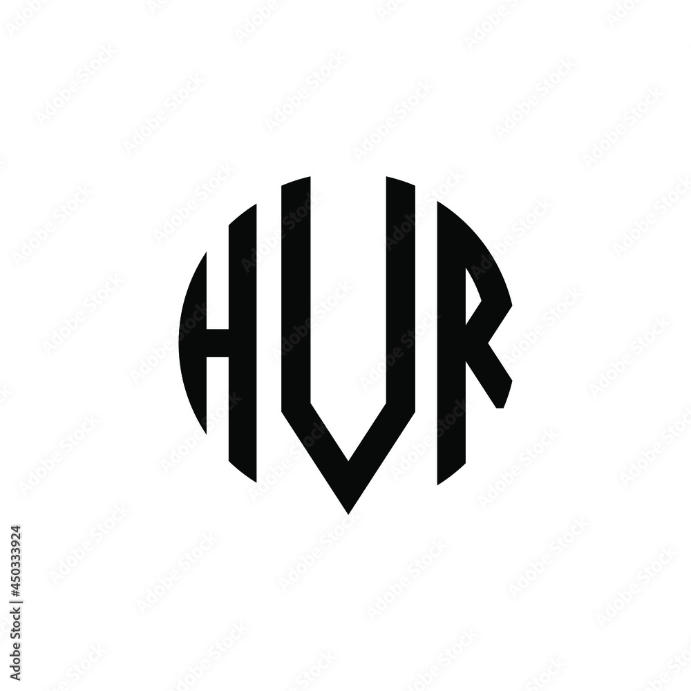 HVR letter logo design. HVR modern letter logo with black background ...