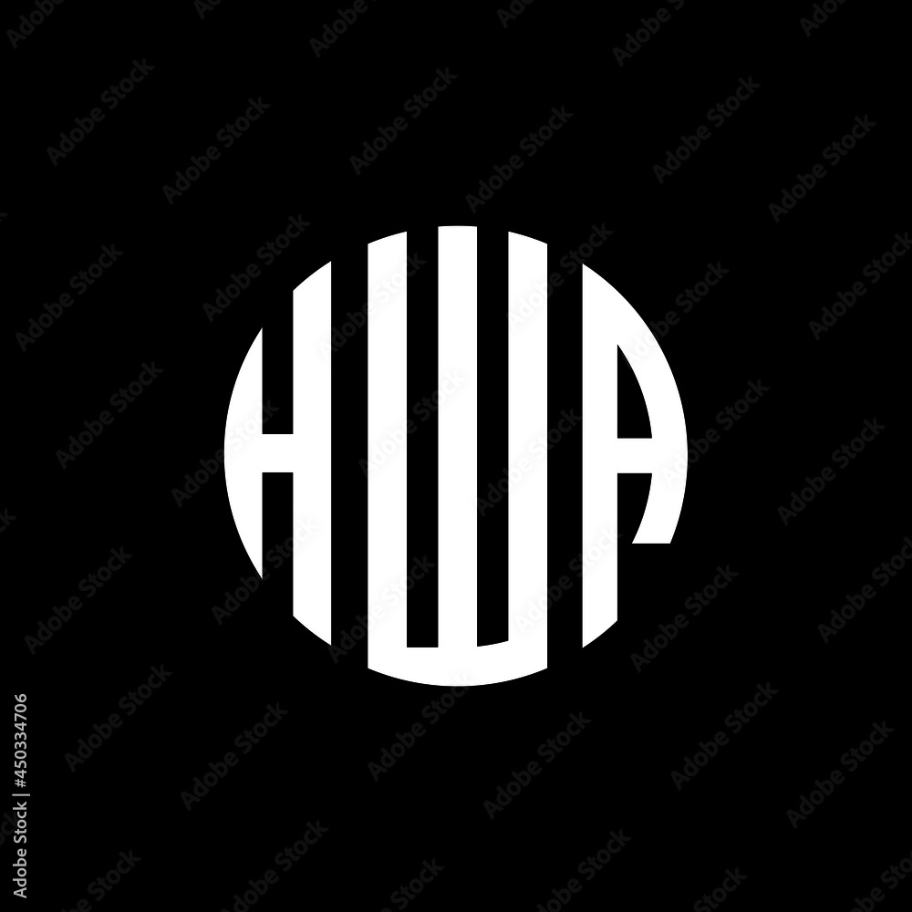 HWA letter logo design. HWA modern letter logo with black background ...