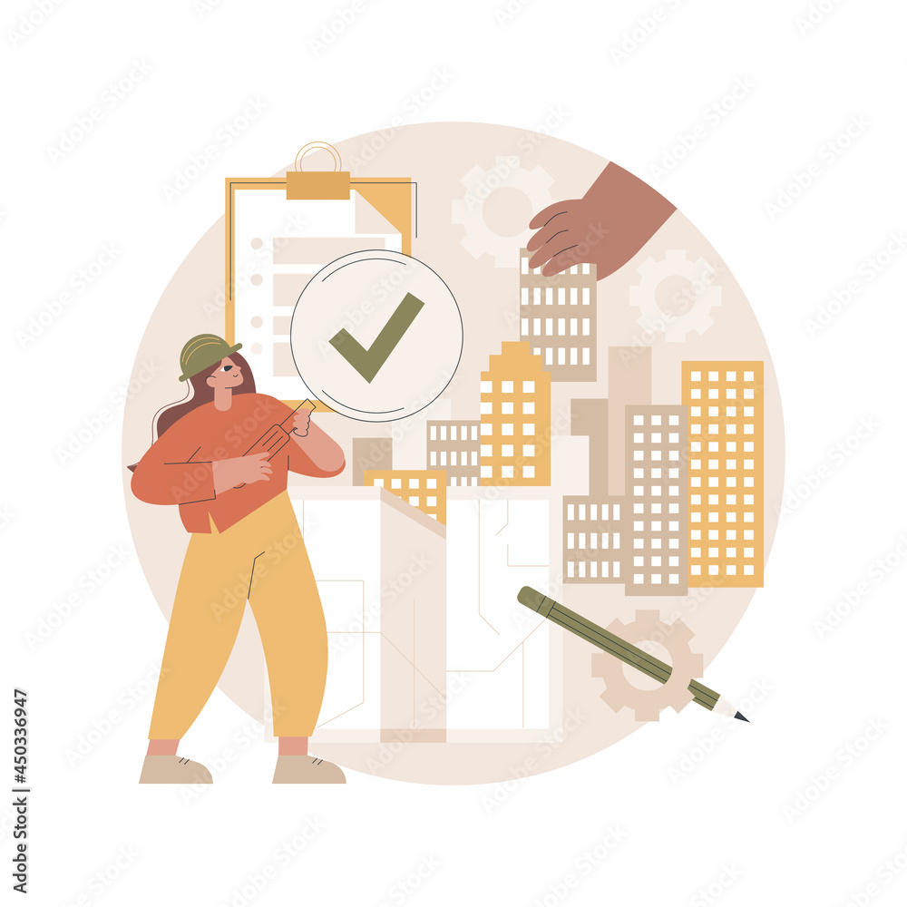 Construction quality control abstract concept vector illustration ...