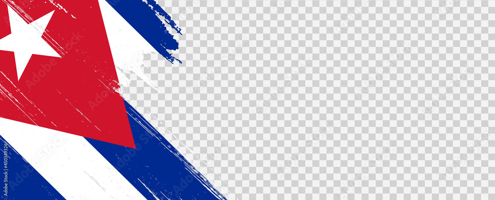 Cuba flag with brush paint textured isolated on png or transparent ...