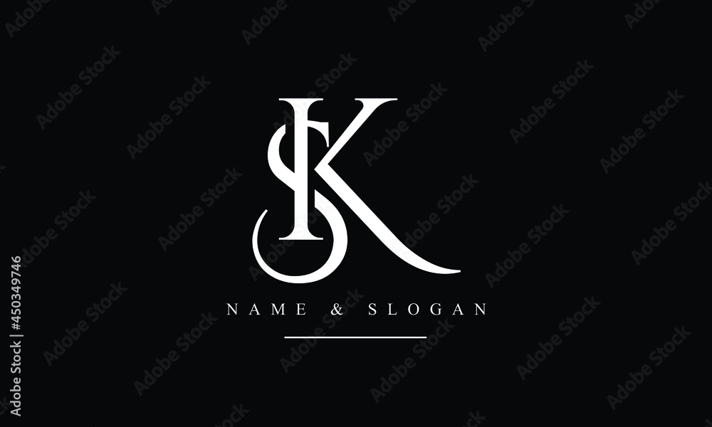 SK, KS, S, K abstract letters logo monogram Stock Vector | Adobe Stock