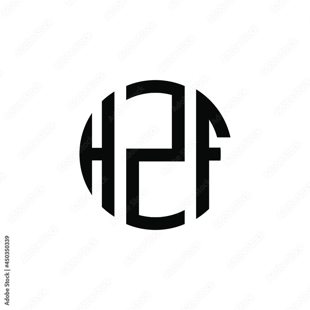 HZF letter logo design. HZF modern letter logo with black background ...