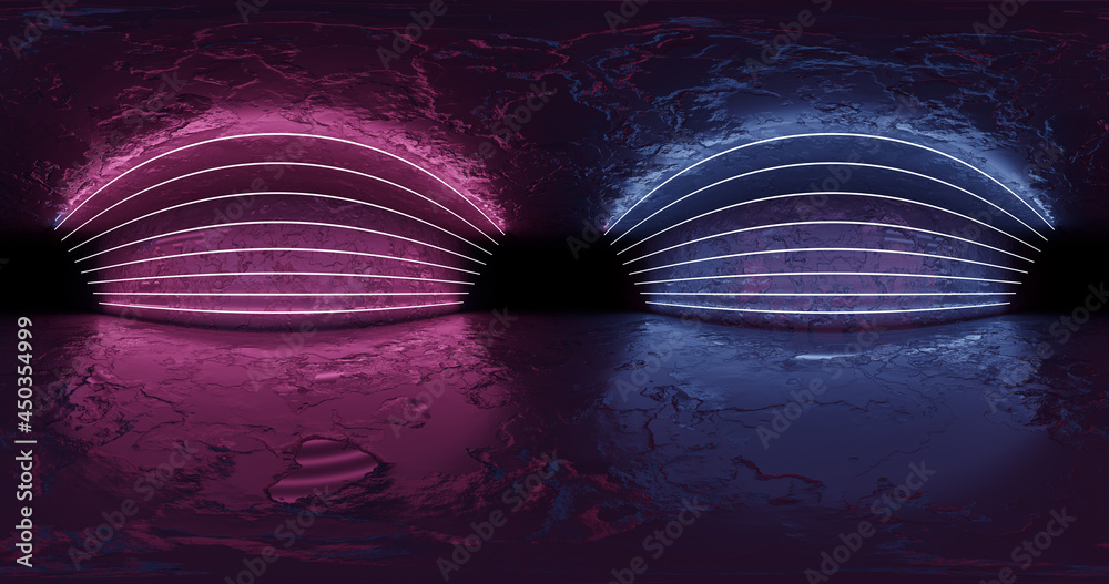 3d rendering. 360 degree spherical seamless vr panorama. Abstract empty ...